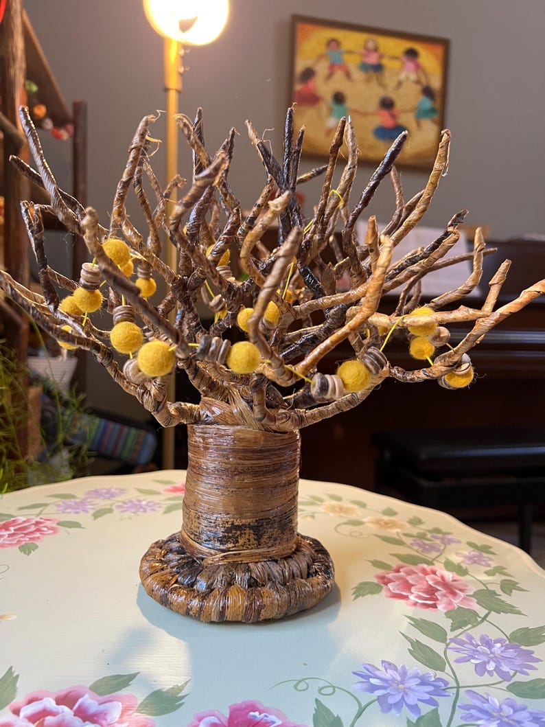 Handmade Custom Kenyan Baobab 12 Inch Tree, Banana Fiber, Holiday Decor ...