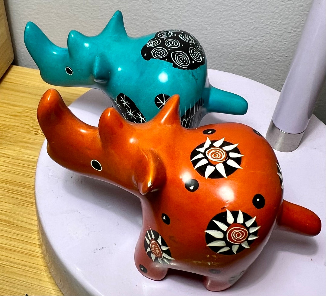 Rhinoceros Carved Kenyan Soapstone African Animals Dad or - Etsy