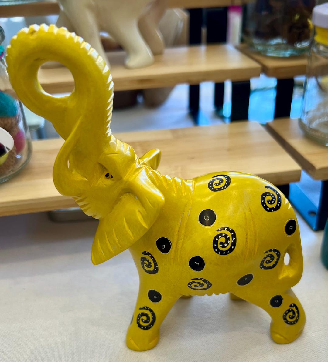 Trumpeting Elephant, Hand Carved Kenyan Soapstone Sculpture, African ...