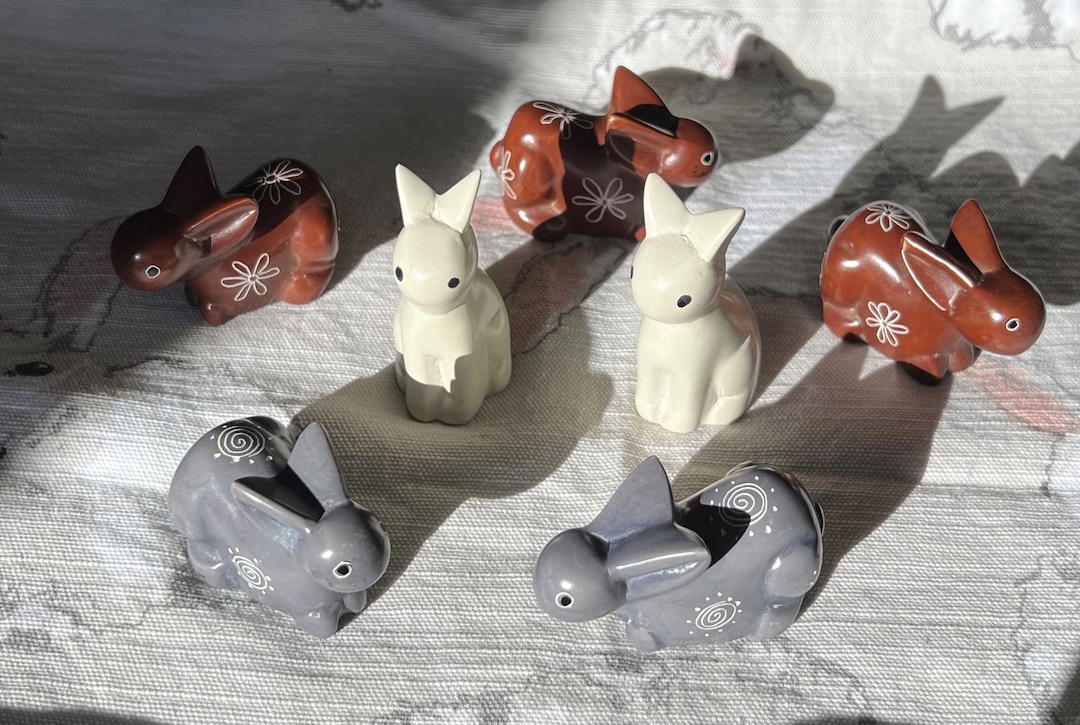 Small Soapstone Bunny, Kenyan Hand Carved Soapstone Bunny, Rabbit ...