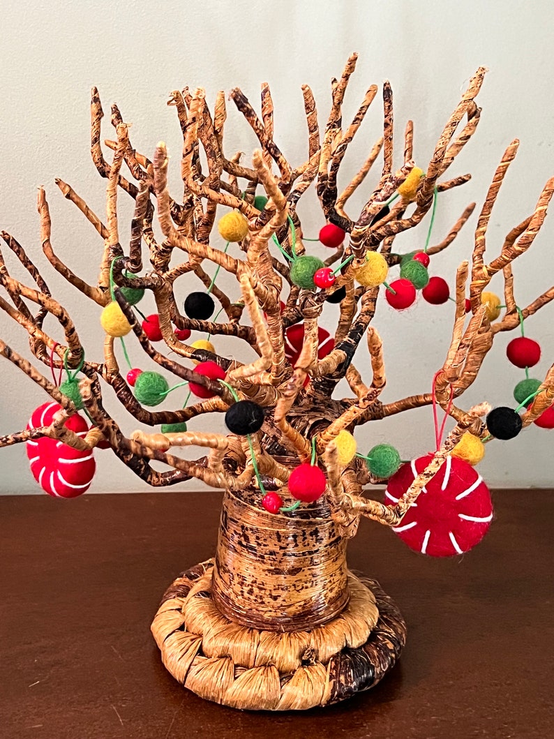 Kwanzaa Banana Fiber Baobab Tree With African Colors, Kwanzaa Decor - Etsy