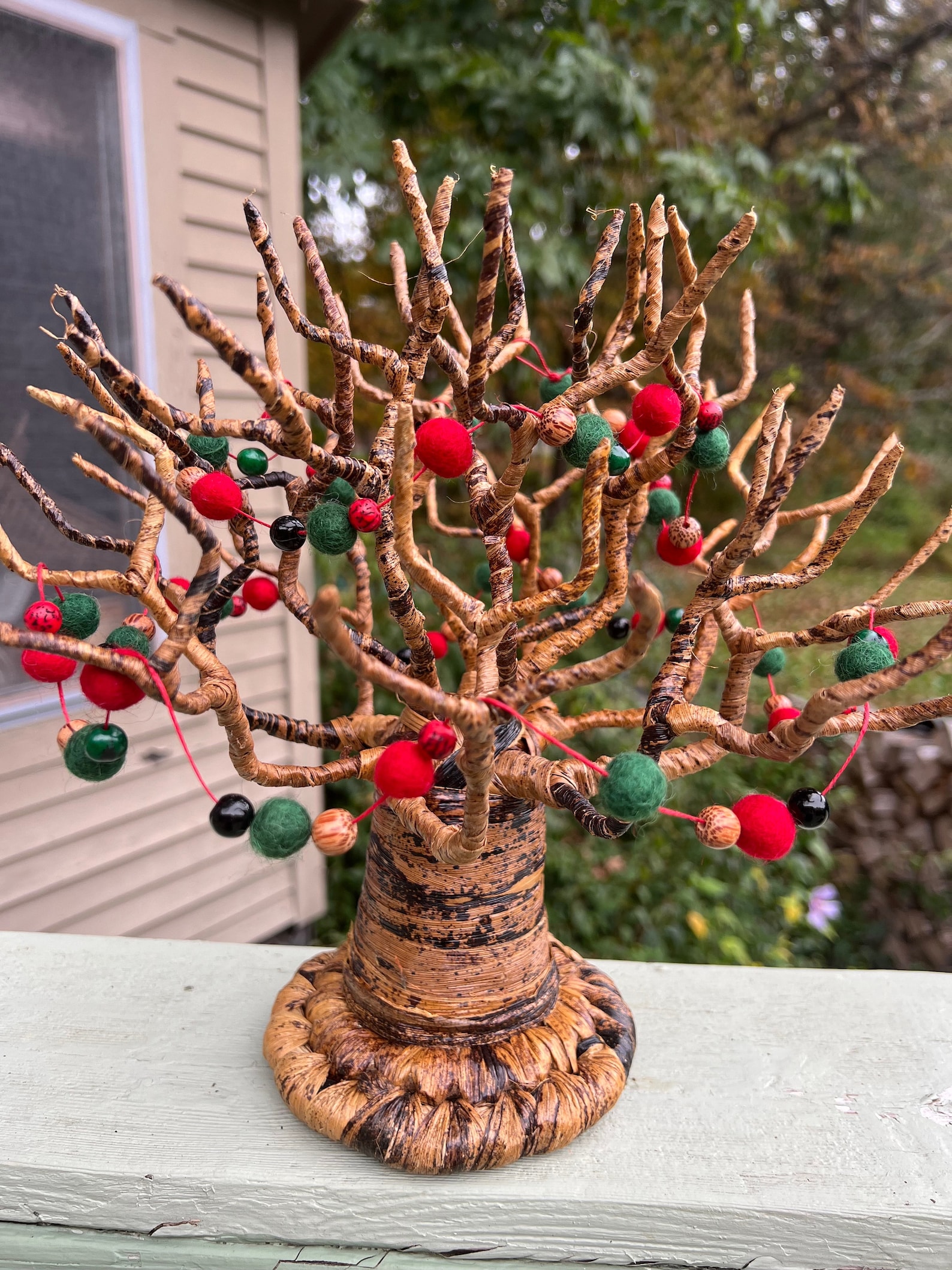 Handmade Custom Kenyan Baobab 12 Inch Tree, Banana Fiber, Holiday Decor ...