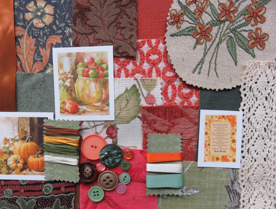 Slow Stitch Kit, Colours of Autumn, Junk Journalling, Textile Art ...