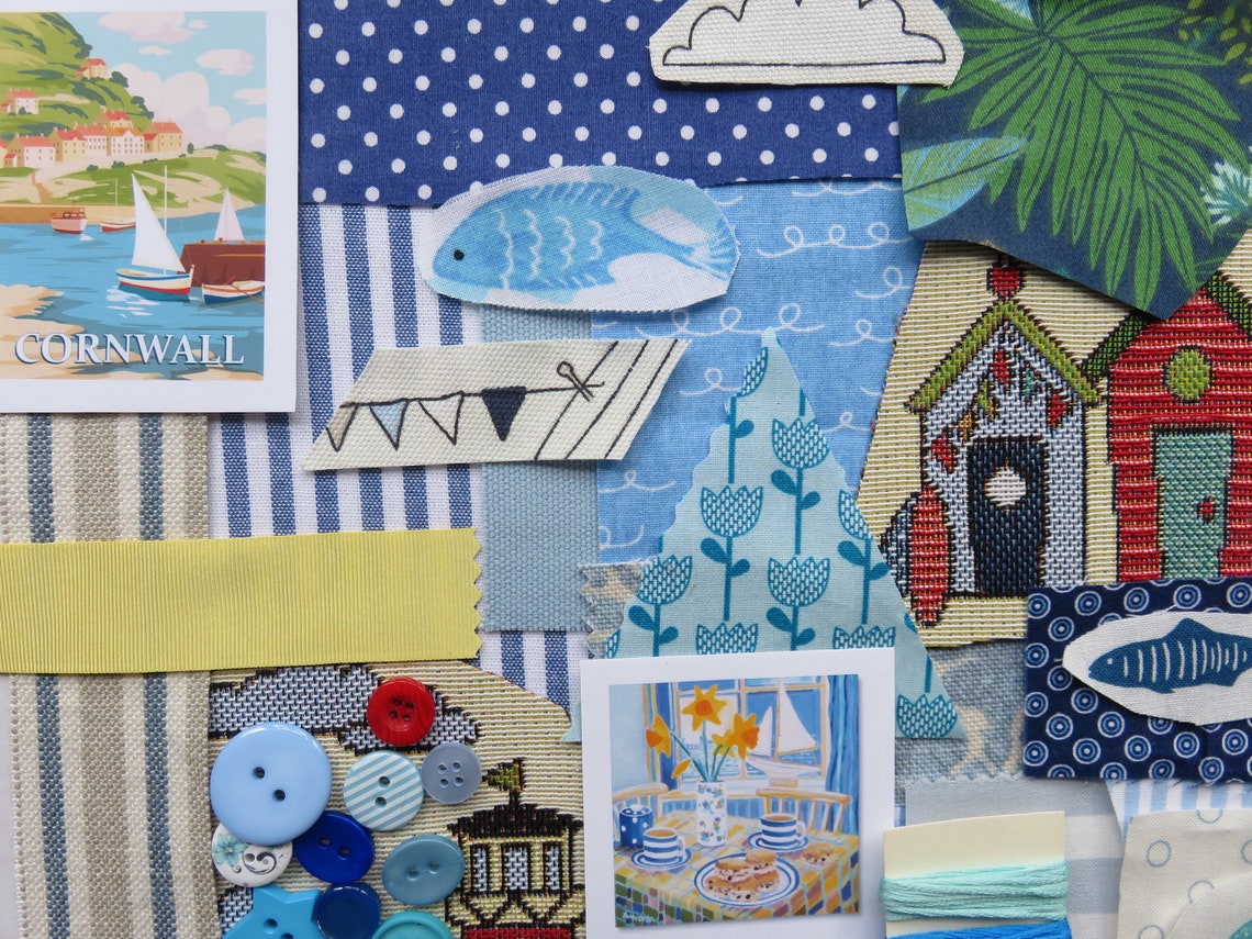 Slow Stitch Pack, Cornwall Living, Fabric Remnants, Textile Collage ...