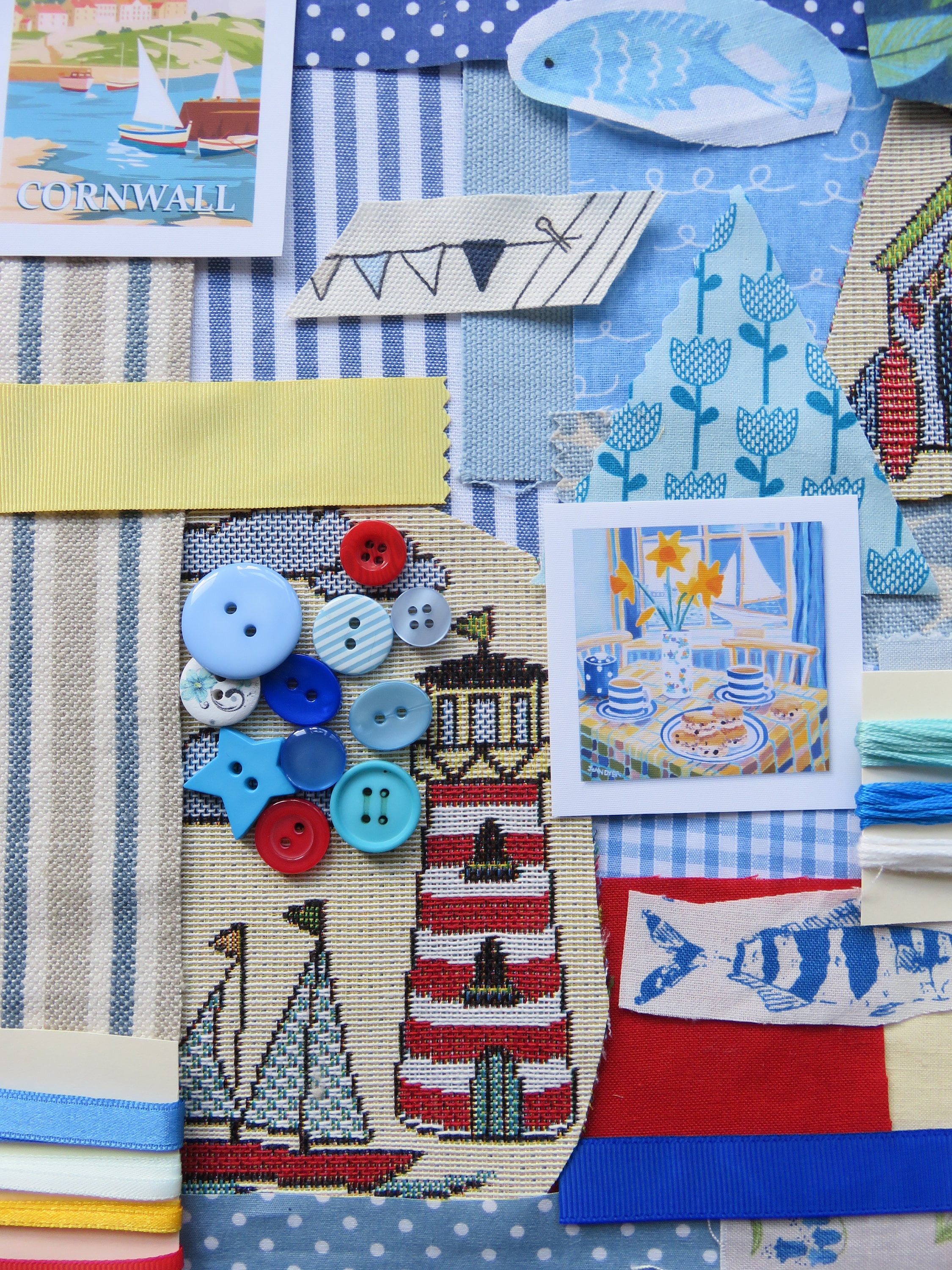 Slow Stitch Pack, Cornwall Living, Fabric Remnants, Textile Collage ...