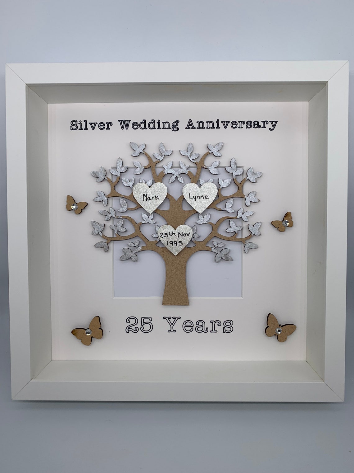 Silver Wedding Anniversary Frame Silver Wedding Gift Wedding | Etsy