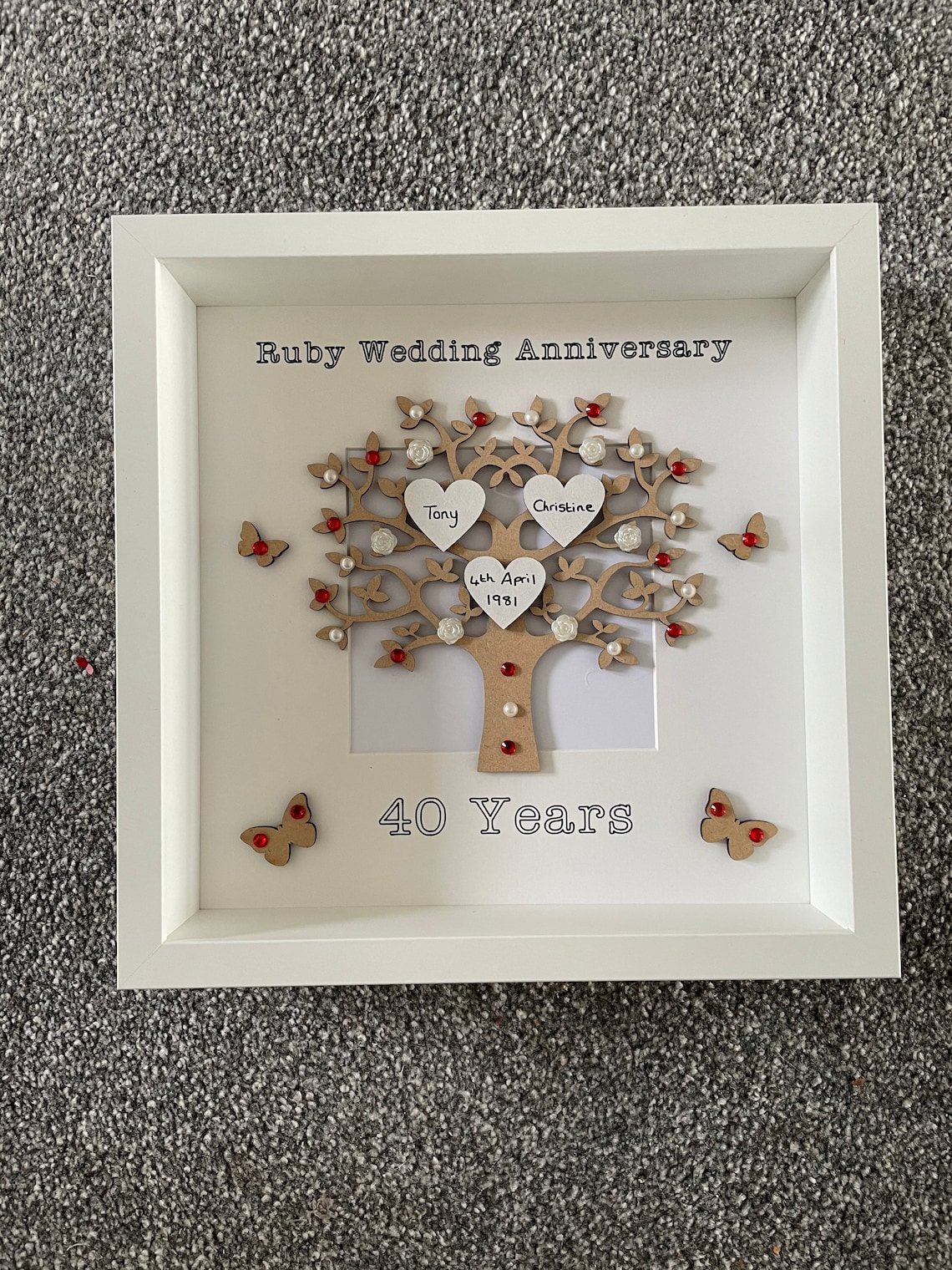 Ruby Wedding Anniversary Frame Wedding Gift Personalised | Etsy