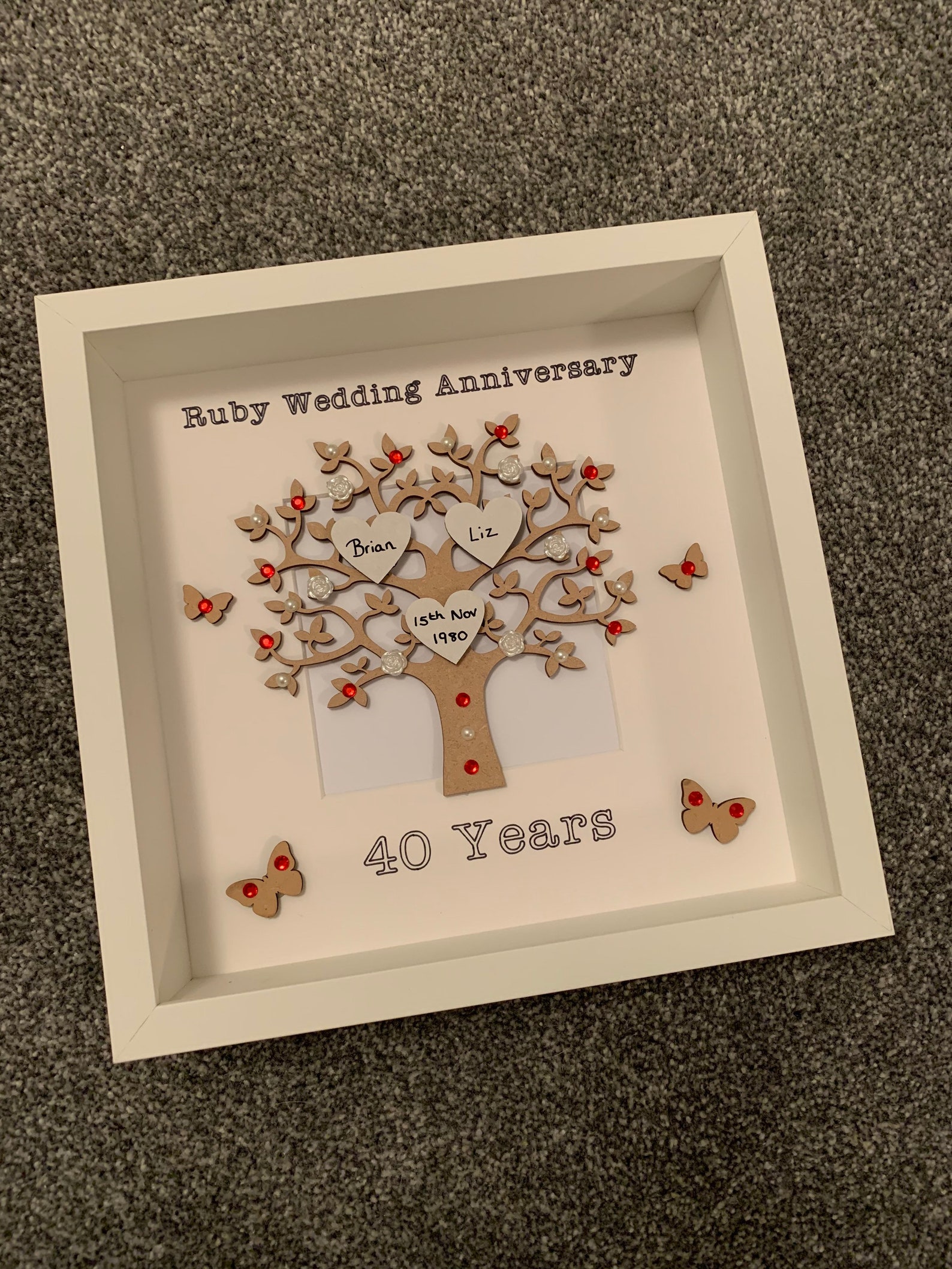 Ruby Wedding Anniversary Frame Wedding Gift Personalised | Etsy