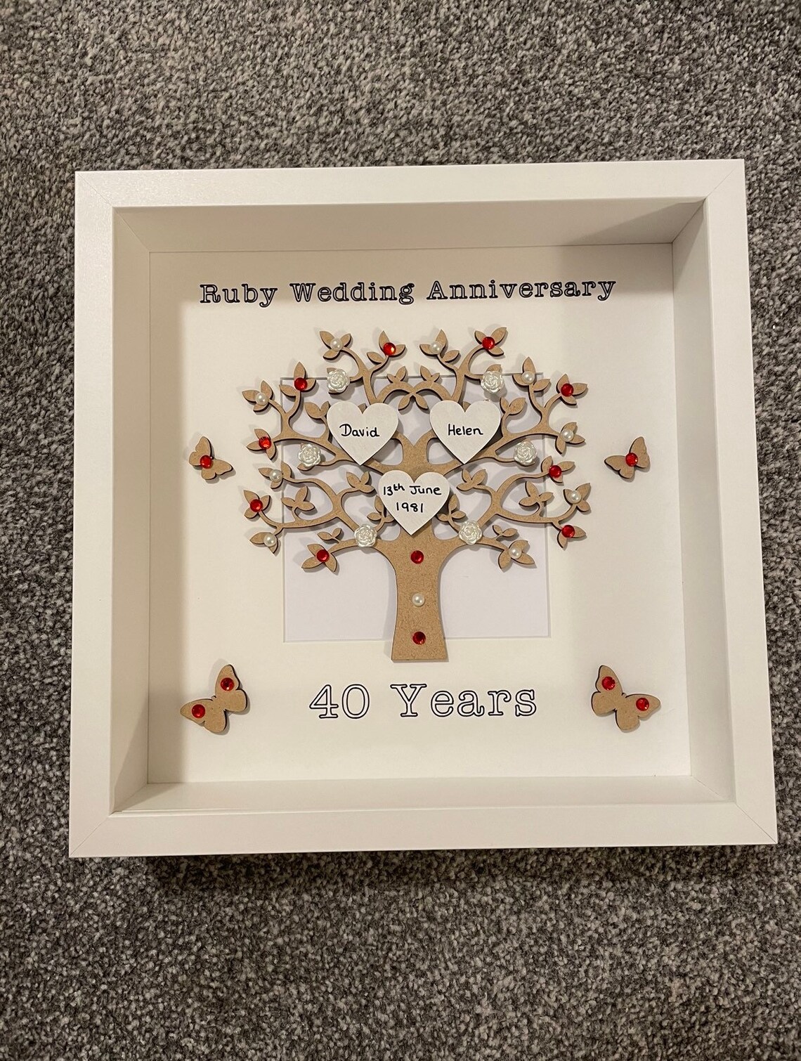 Ruby Wedding Anniversary Frame Wedding Gift Personalised | Etsy