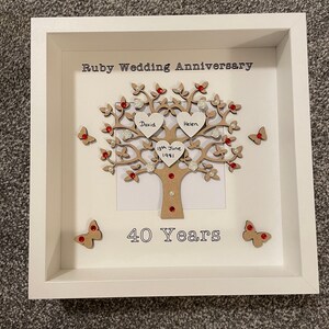 Ruby Wedding Anniversary Frame, Wedding Gift, Personalised, 40th ...