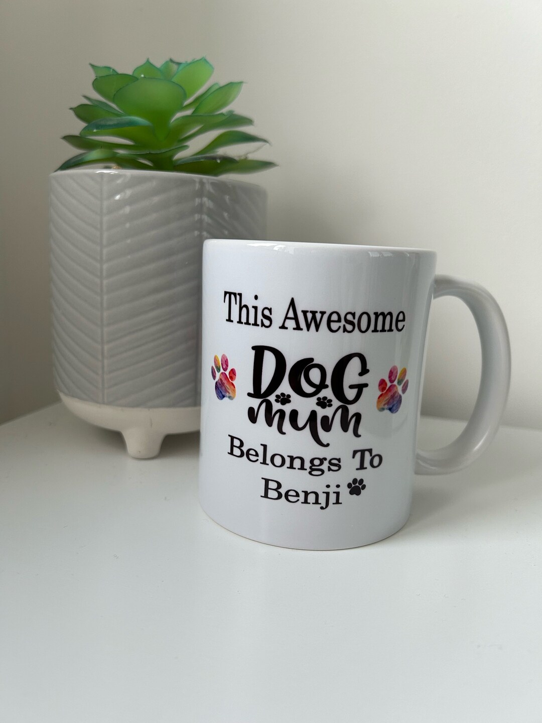 Dog Mum Mug, Personalised Dog Mum Mug, New Puppy Gift, Dog Mum Cute Mug ...