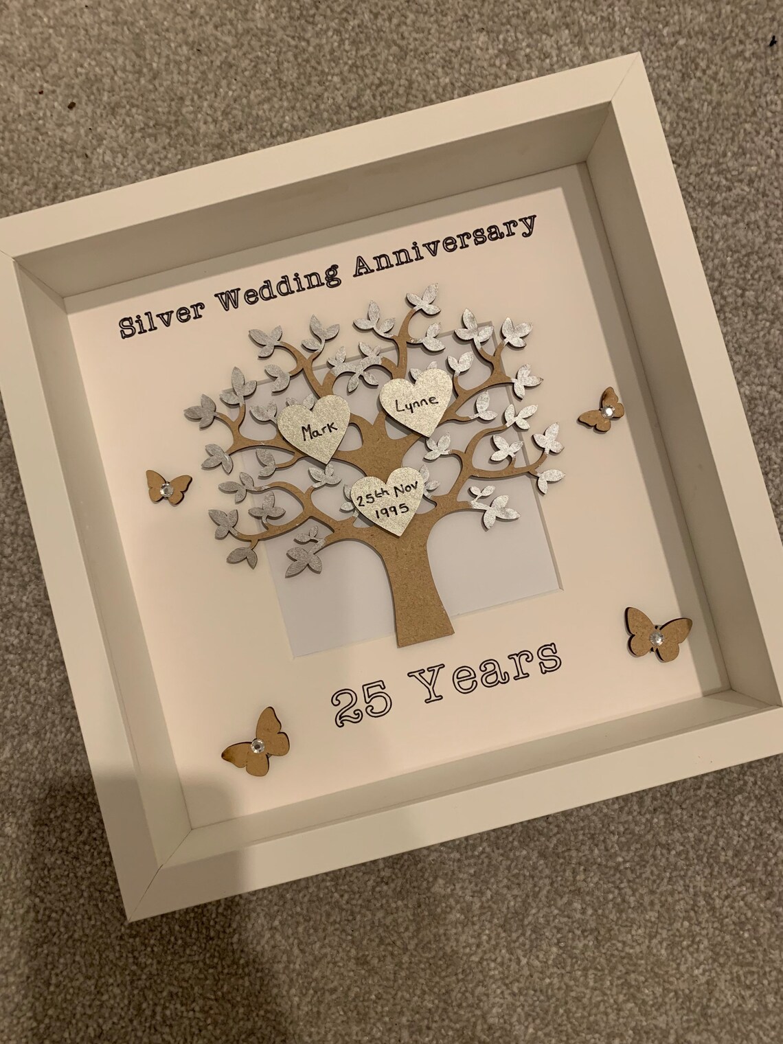 Silver Wedding Anniversary Frame Silver Wedding Gift Wedding | Etsy