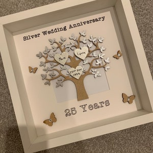 Silver Wedding Anniversary Frame Silver Wedding Gift Wedding | Etsy