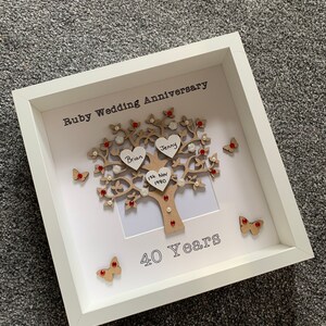 Ruby Wedding Anniversary Frame, Wedding Gift, Personalised, 40th ...