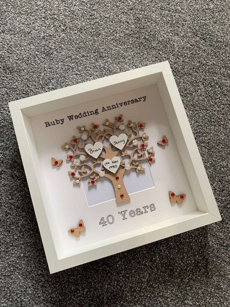 Ruby Wedding Anniversary Frame Wedding Gift Personalised | Etsy