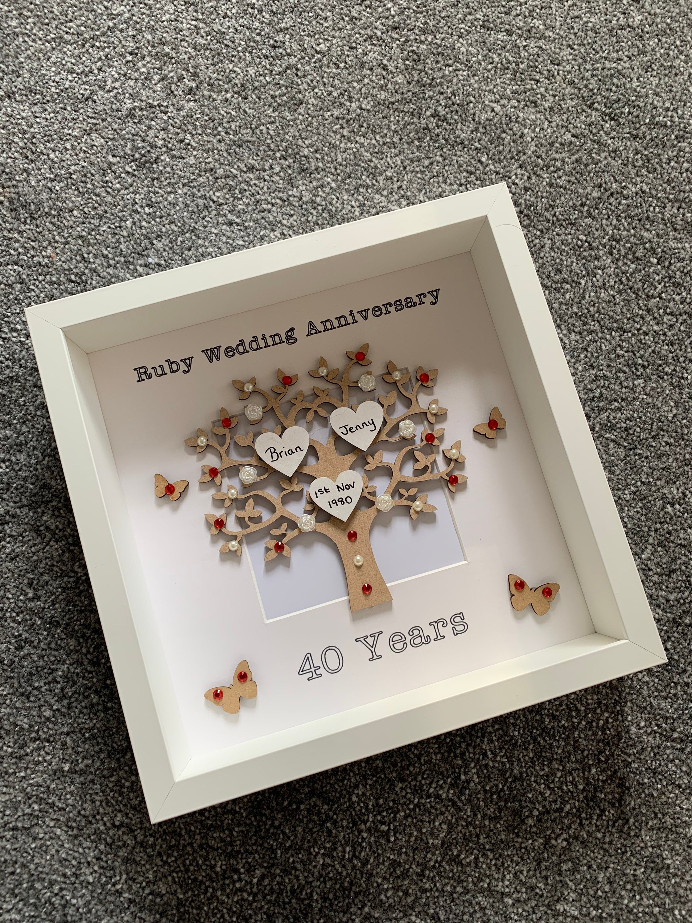 Ruby Wedding Anniversary Frame Wedding Gift Personalised | Etsy