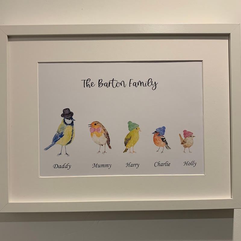 Custom Bird Family Art - Etsy UK