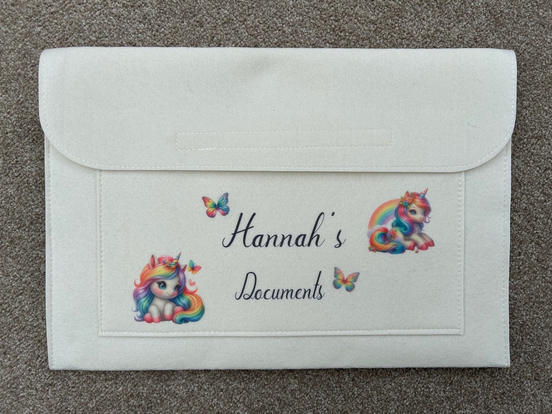 Personalised Documents Folder, Felt Folder, Documents Folder, Kids ...