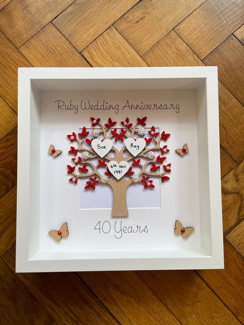 Ruby Wedding Anniversary Frame Wedding Gift Personalised - Etsy
