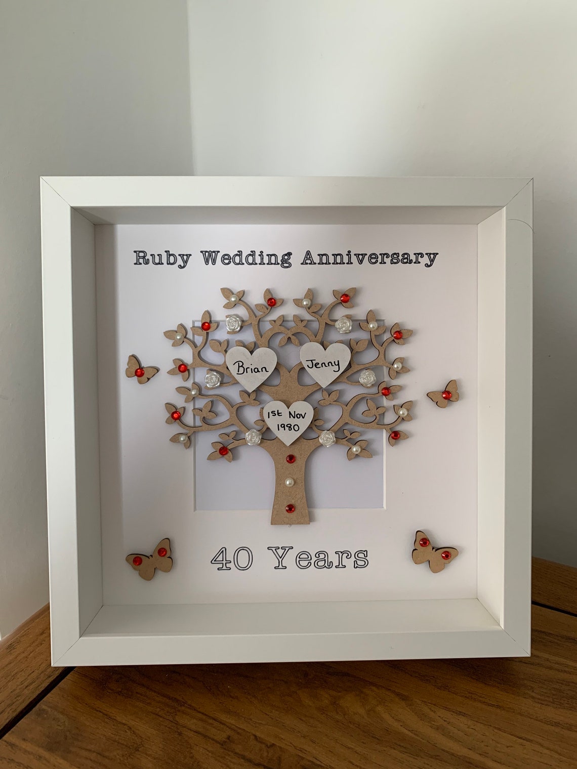 Ruby Wedding Anniversary Frame Wedding Gift Personalised | Etsy