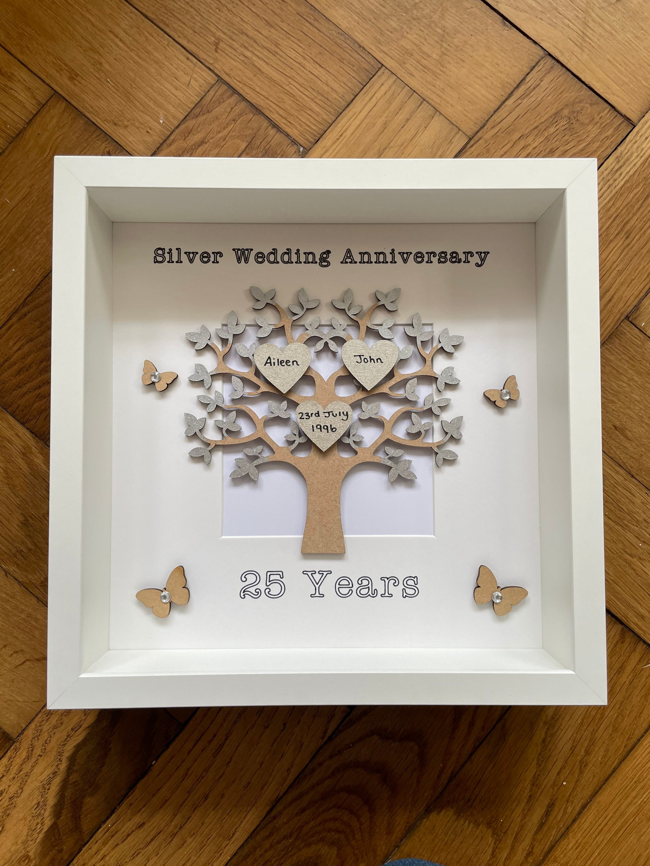 Silver Wedding Anniversary Frame Silver Wedding Gift Wedding - Etsy