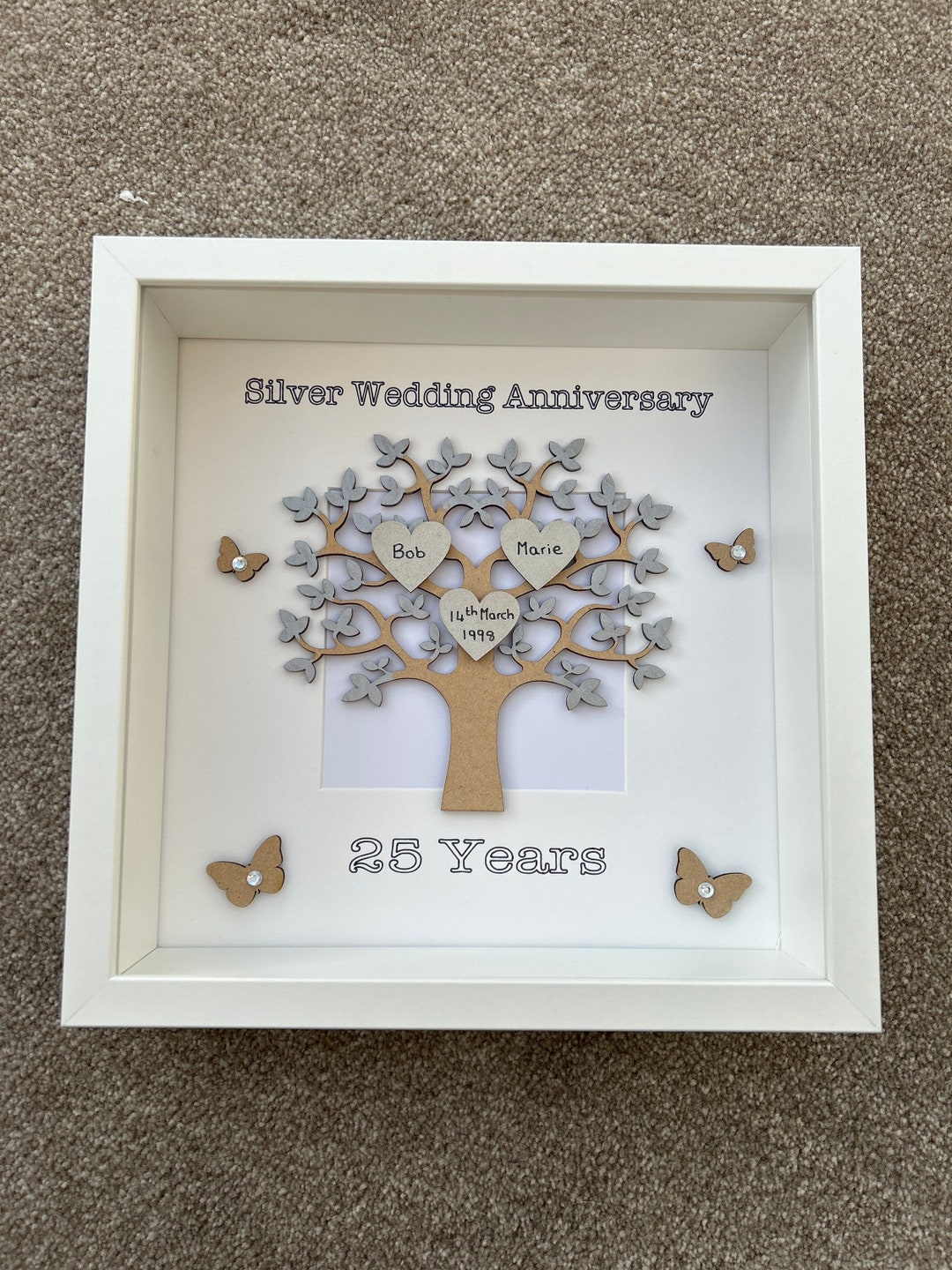 Silver Wedding Anniversary Frame, Silver Wedding Gift, Wedding Gift ...