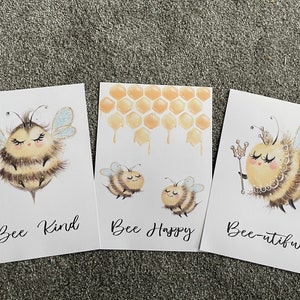Bee Print, Bee Prints, Bee Happy Print, Bee Happy, Nursery Print, Bee ...