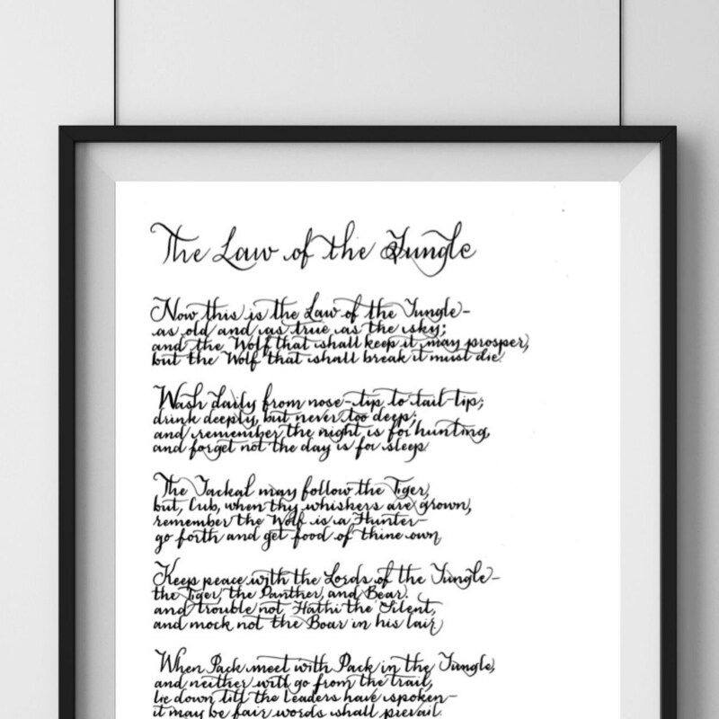 Poem on Jungle Book - Etsy