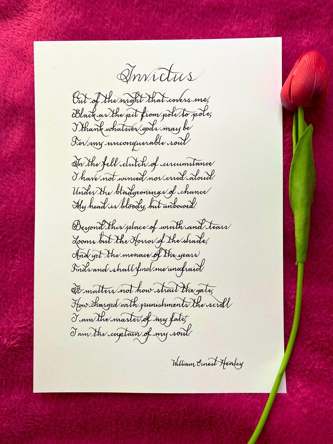 INVICTUS Handwritten, Invictus Poem Calligraphy Invictus, Inspirational ...