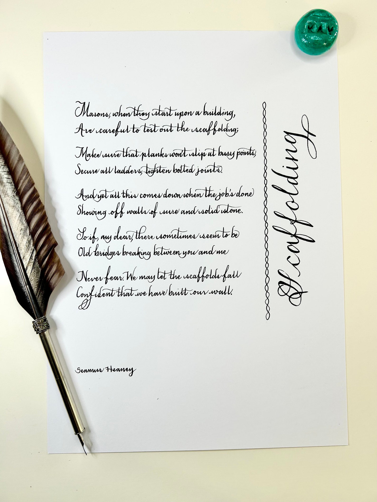 Scaffolding Poem Scaffolding Print Scaffolding Seamus - Etsy