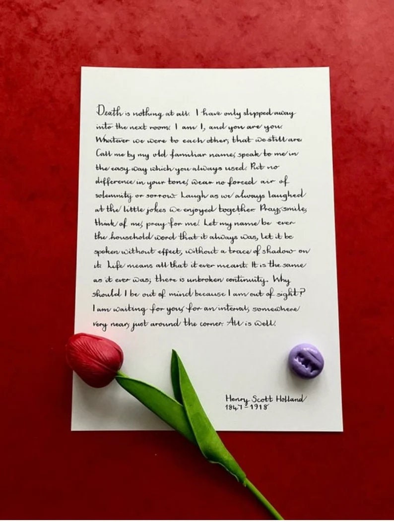 Death is Nothing at All, Funeral Poem, Death Poem, Funeral Reading ...