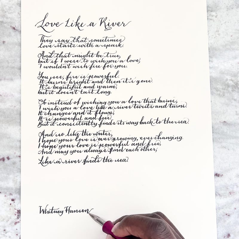 River Calligraphy - Etsy UK