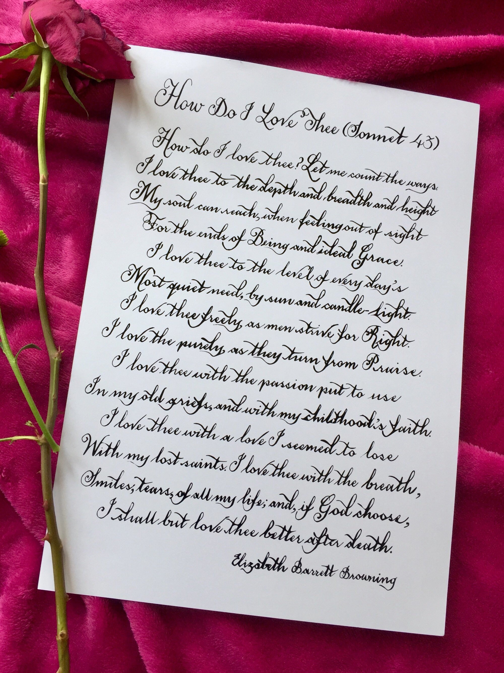 How Do I Love Thee Poem, Sonnet 43 Elizabeth Barrett Browning, How Do I ...