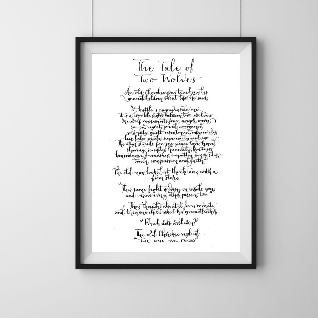 The Tale of Two Wolves, Self Reflection and Awareness Poem, Personal ...