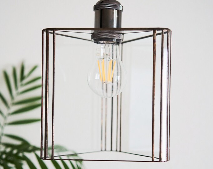 Glass Ceiling Light / Pendant Light / Stained Glass Light / Geometric ...