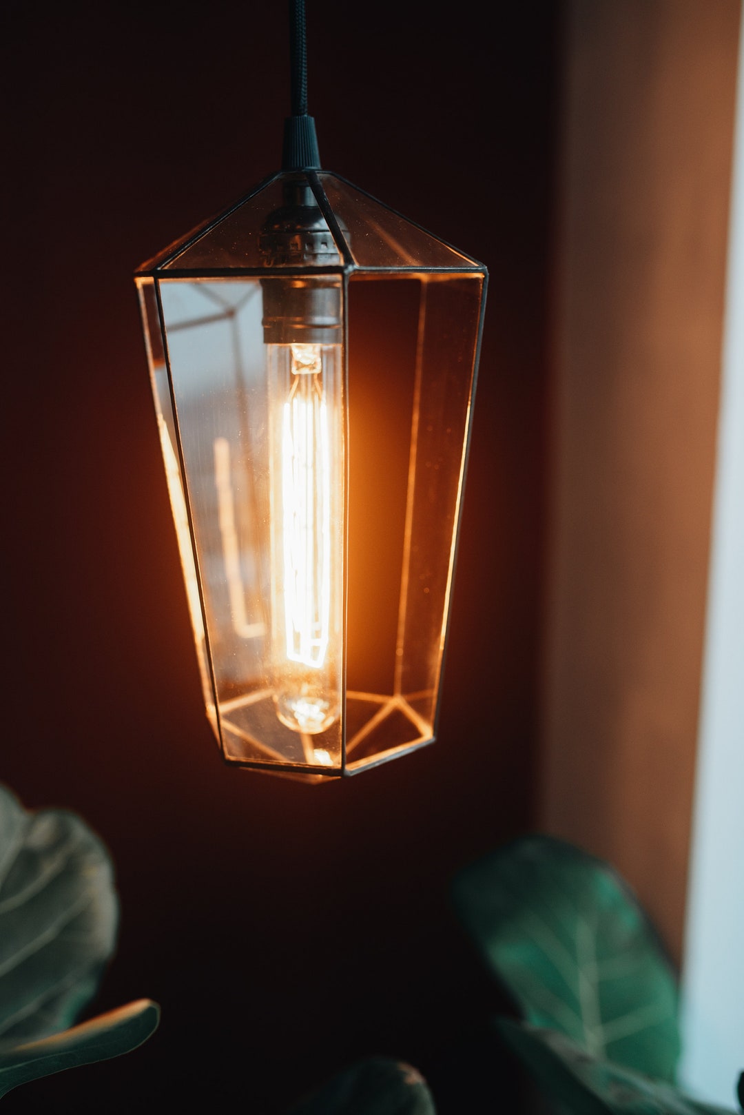 Geometric Glass Pendant Light / Stained Glass Light / Glass - Etsy
