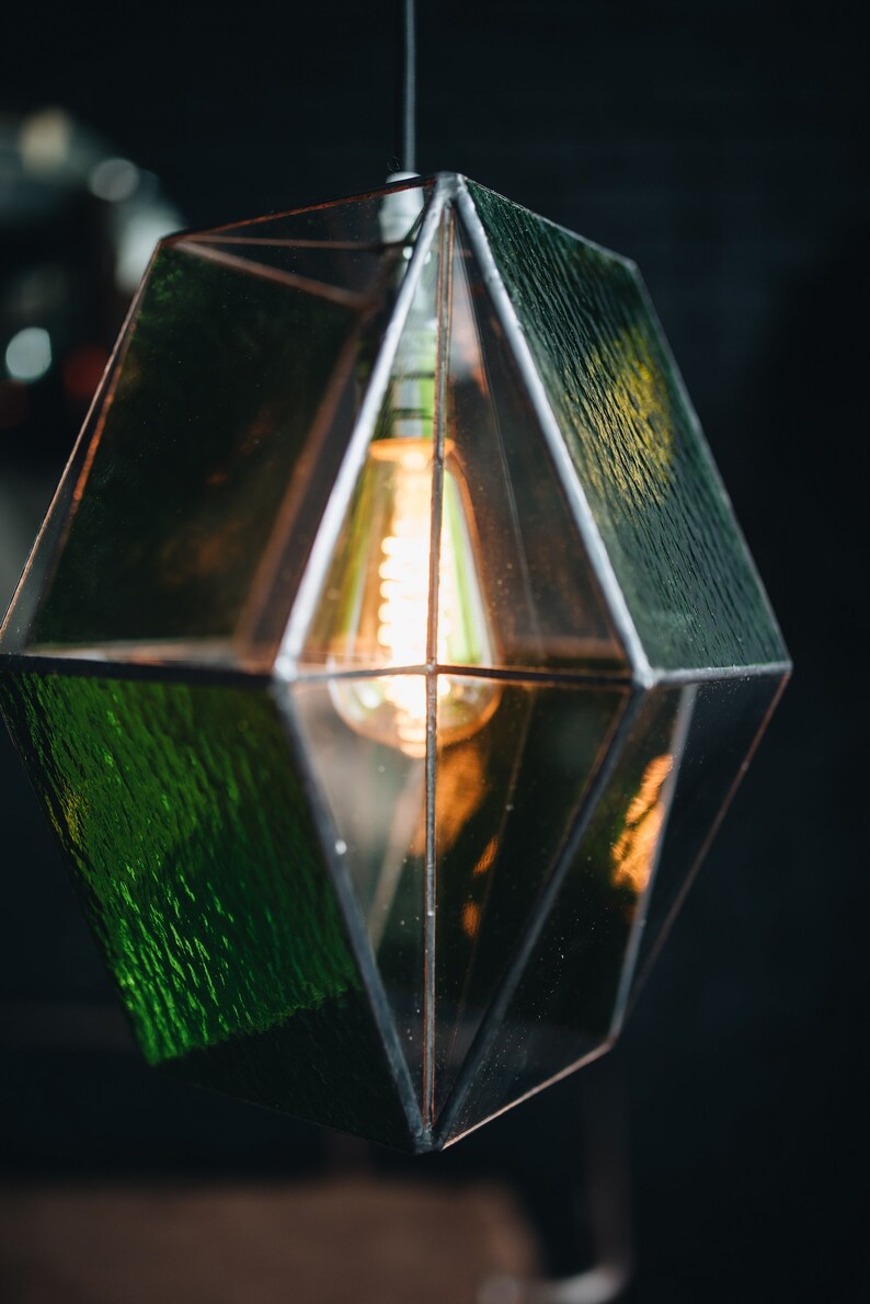 Pendant Light / Geometric Glass Ceiling Light / Glass Pendant - Etsy