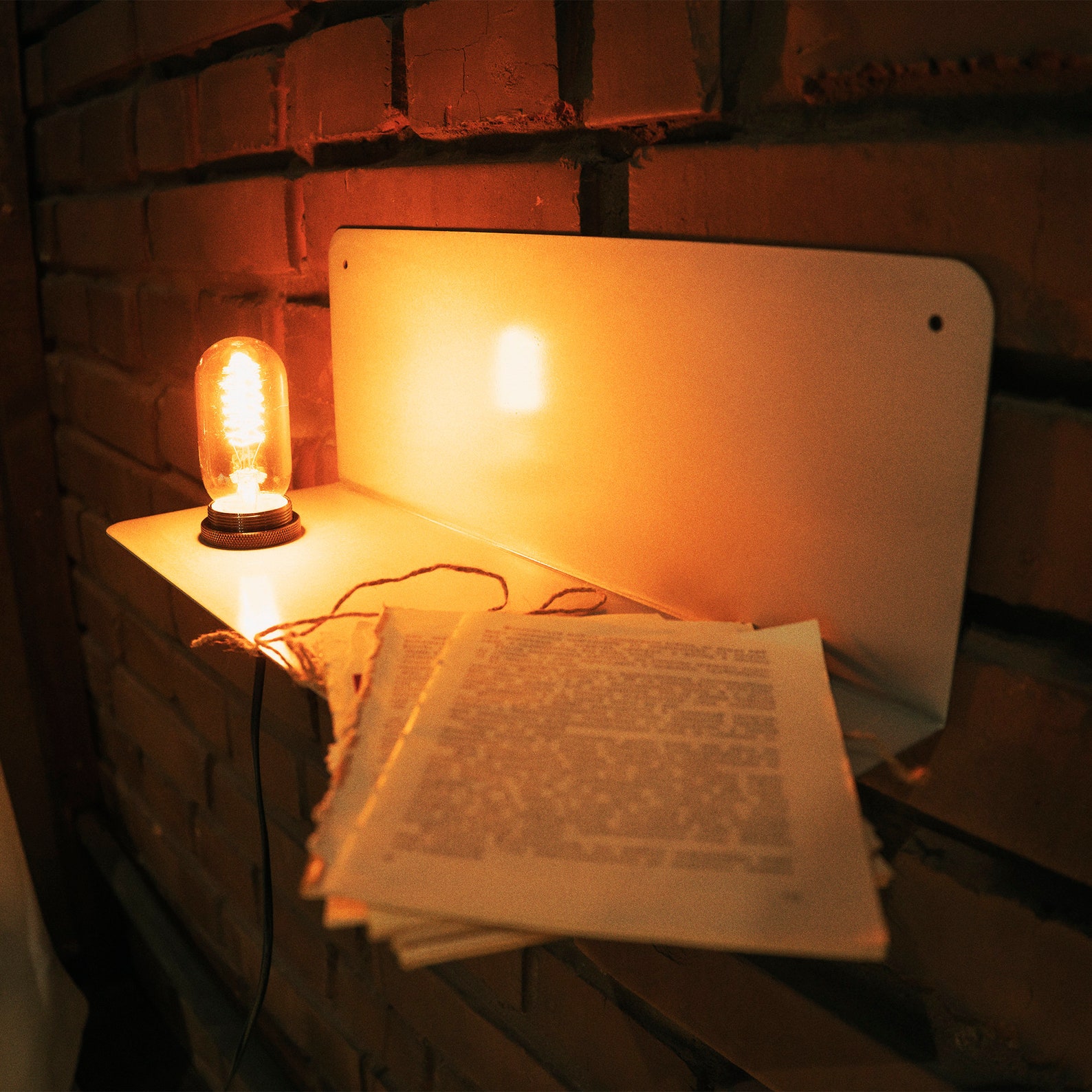 Metal Shelf Sconce / Wall Sconce Shelf / Plug-in Aluminum - Etsy