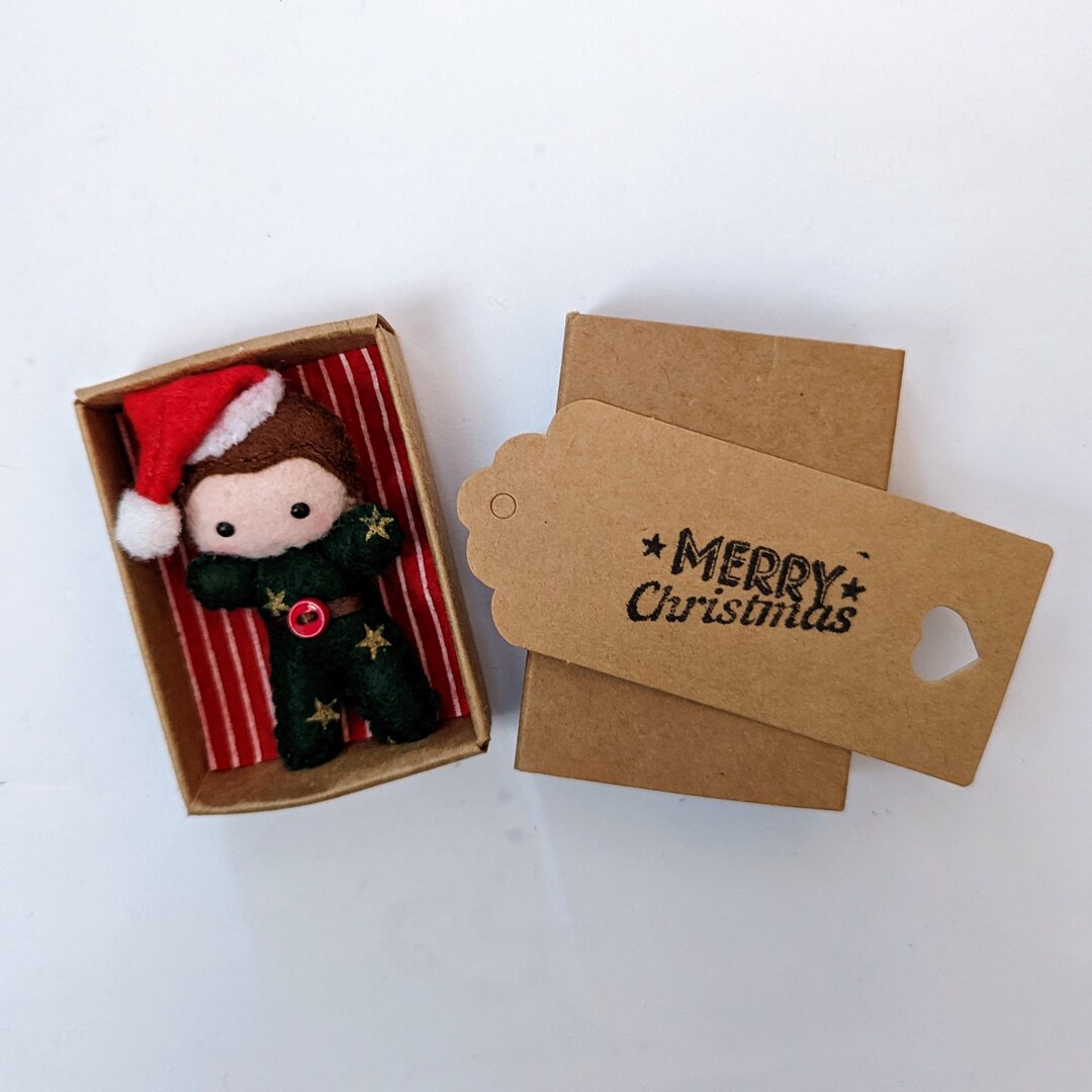 Handmade Miniature Felt Christmas Elf in a Matchbox - Etsy