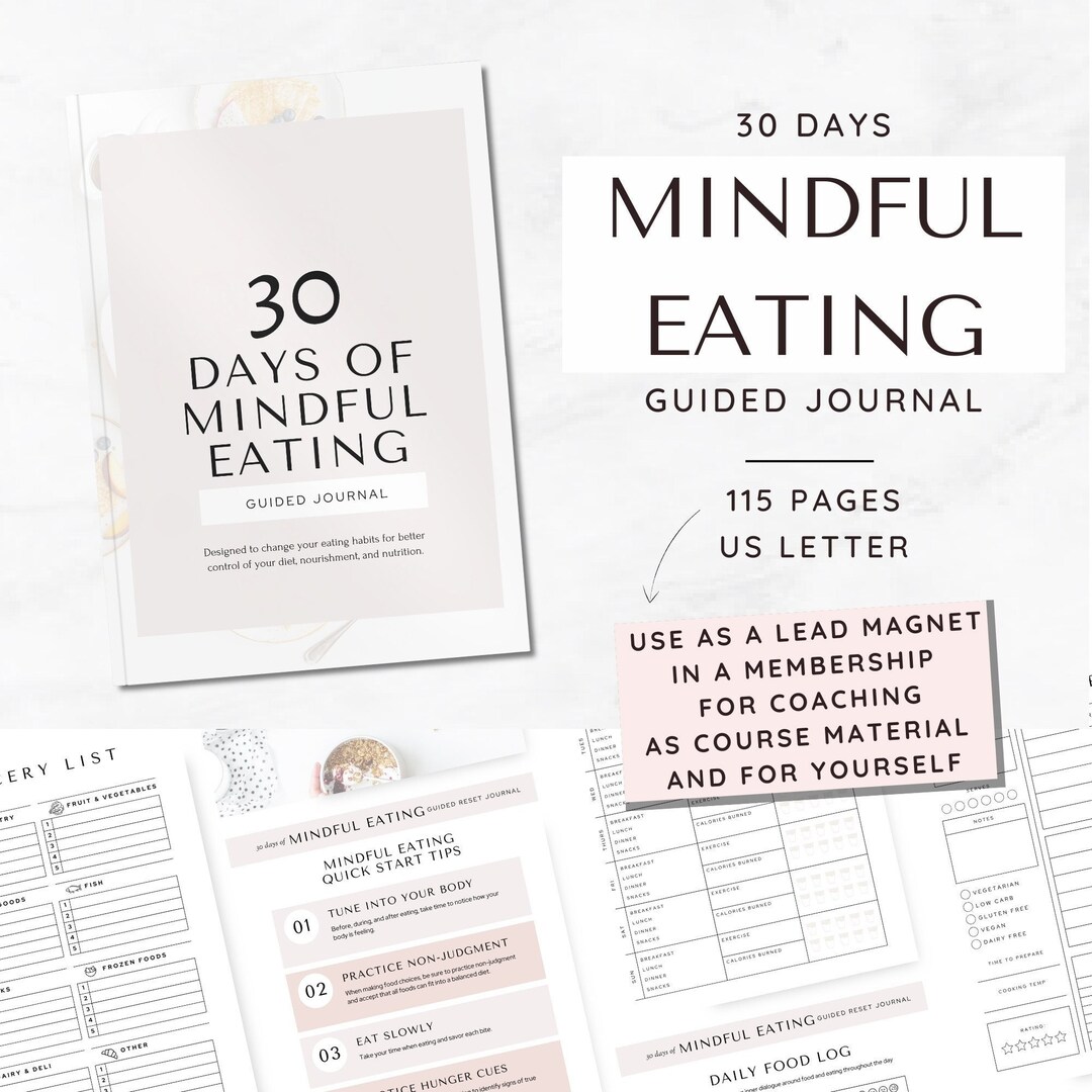 Mindful Eating Guided Journal, Reprogram Your Diet, Nourishment, and ...