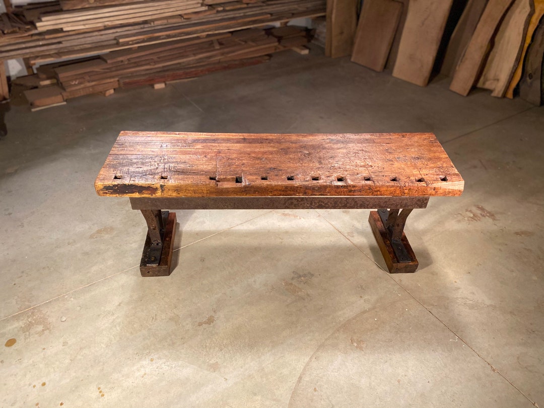 Vintage Work Bench | Woodworking Bench Top | Entry Bench | Garden Bench ...