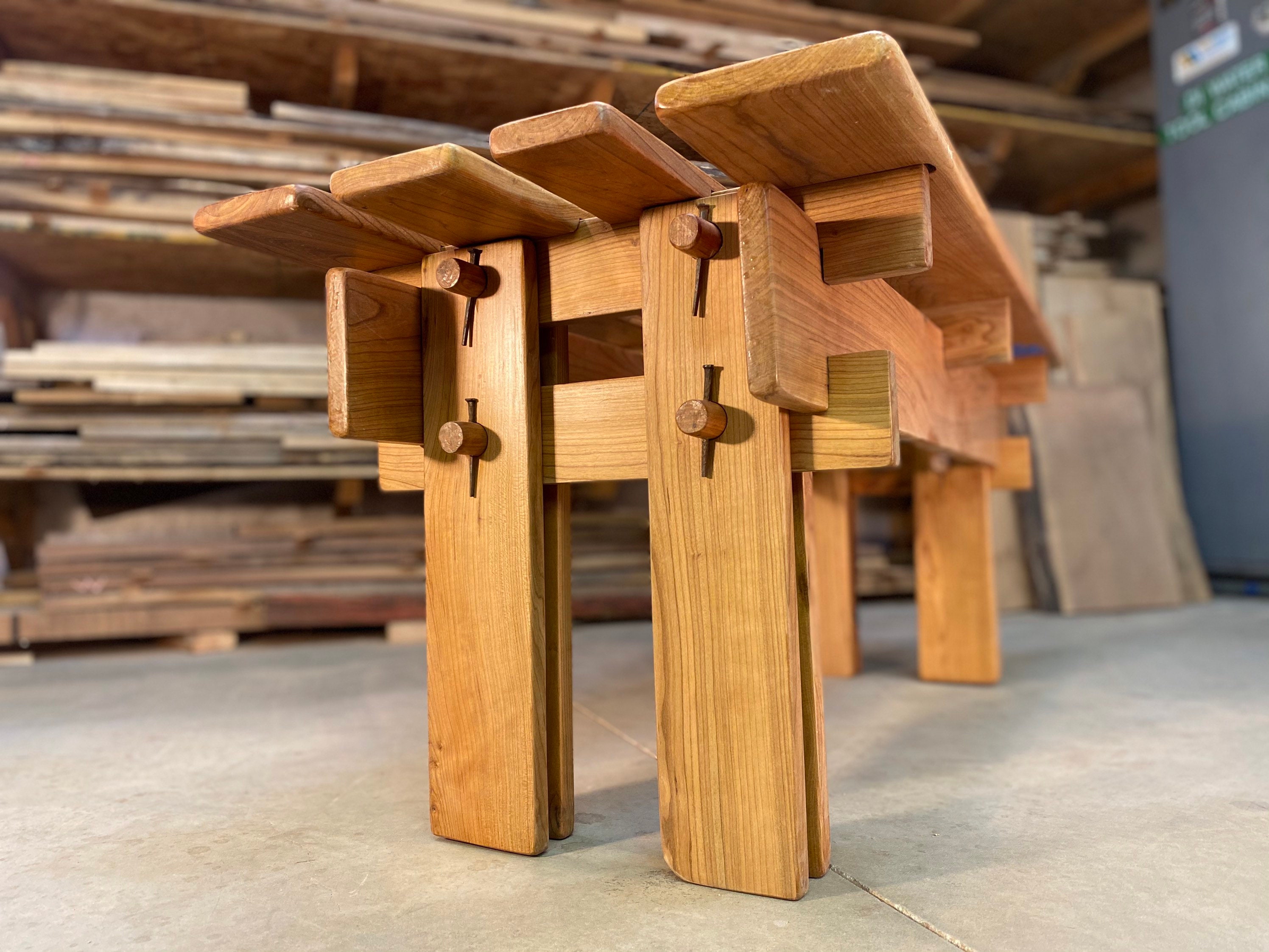 Cherry Wood Japanese Style Bench: No Fastners Only Joinery Garden Seat ...