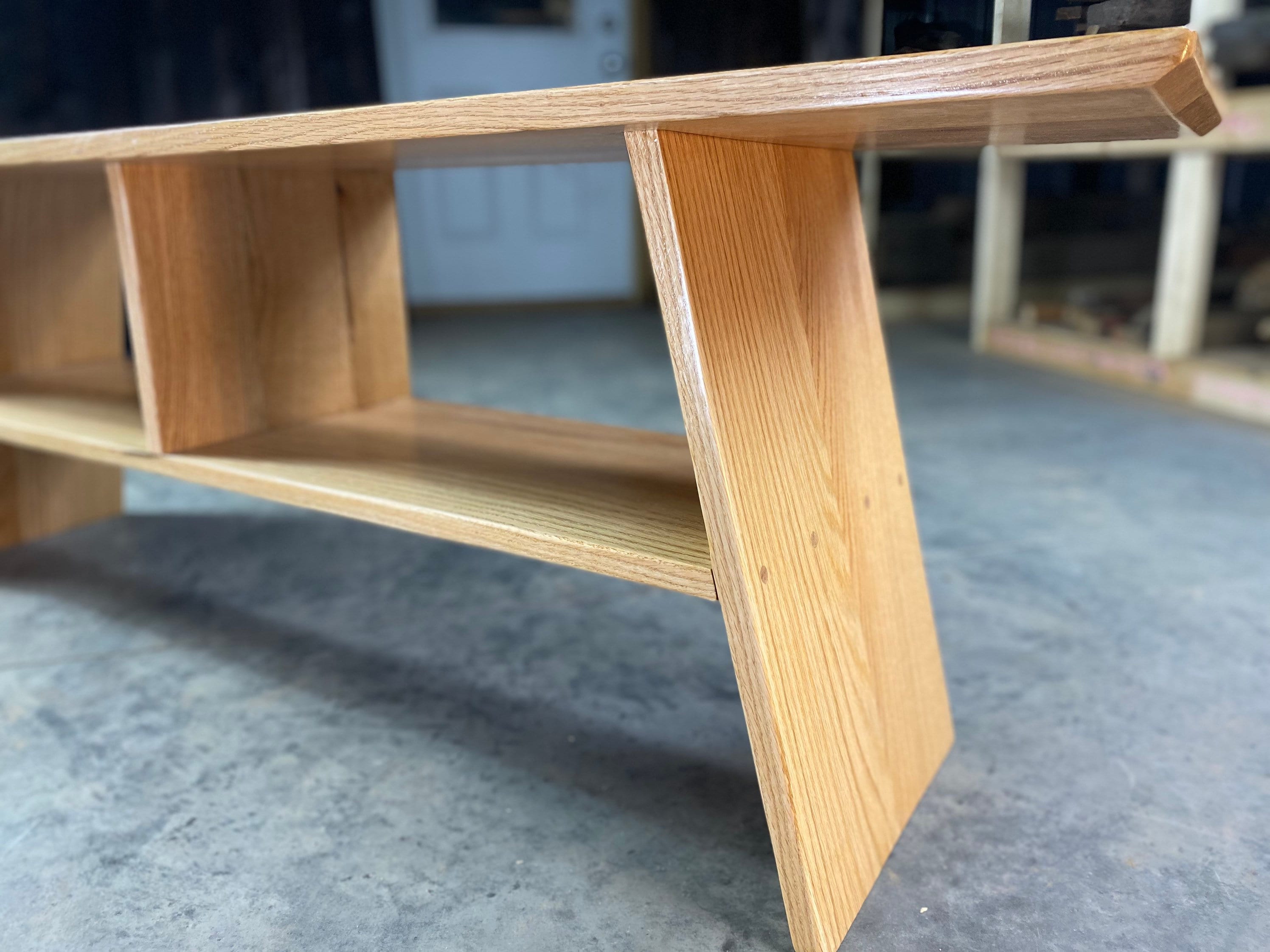 Solid Oak Entry Bench: Handmade Modern Rustic Storage - Etsy