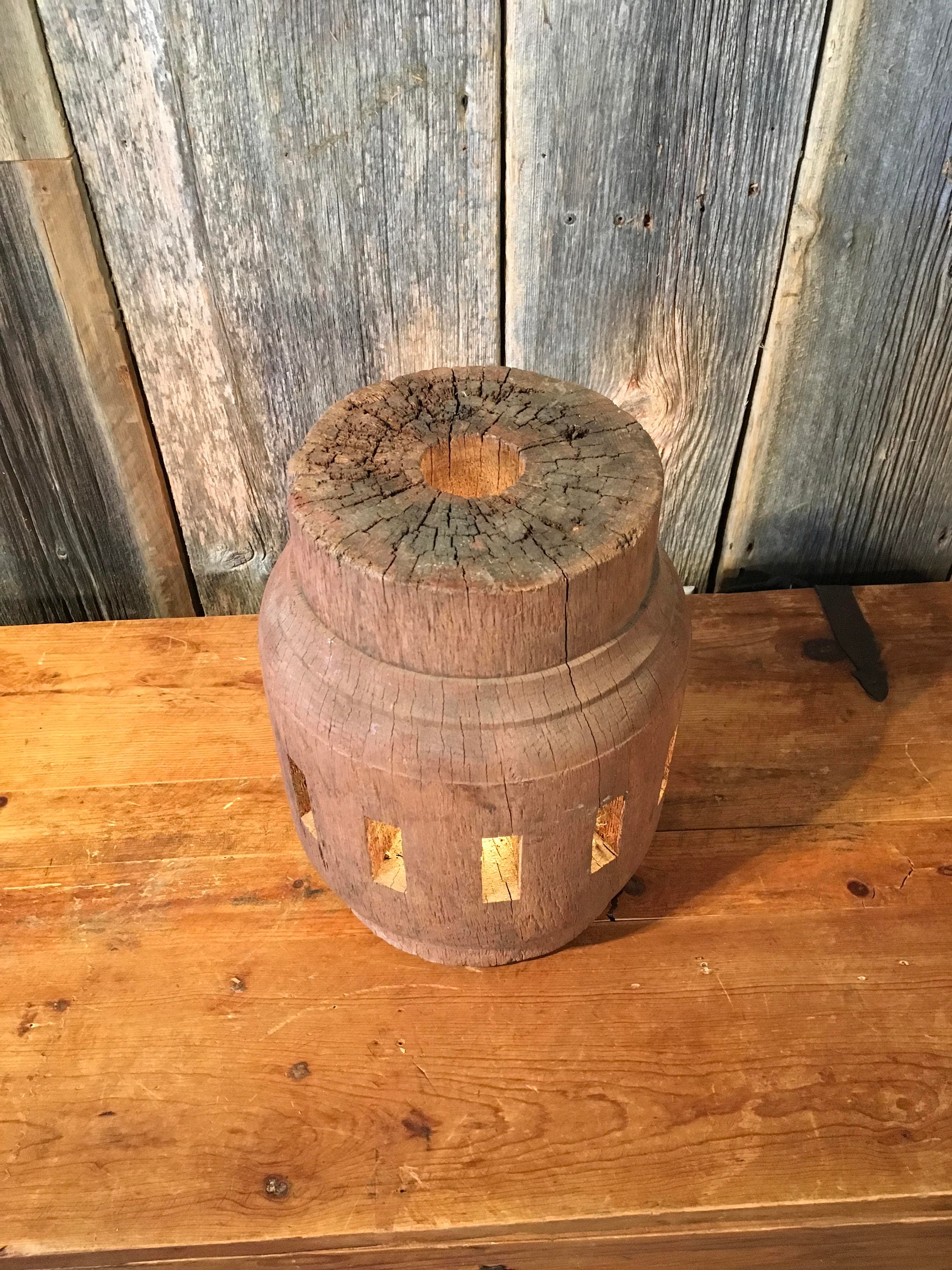 Vintage Wood Wheel Hub Lamp: Rustic Shadow Accent Light - Etsy