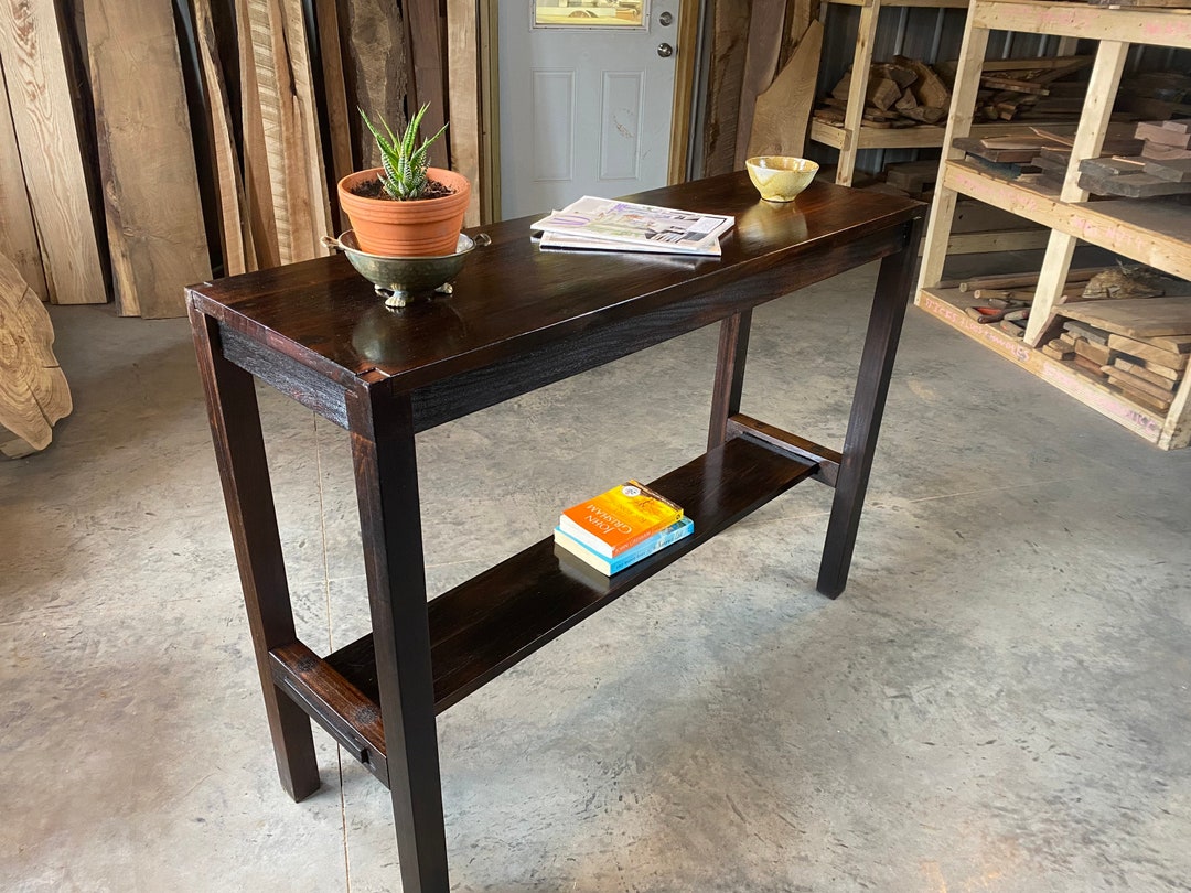 Sofa Table | Torched Teak Wood | Sho Sugi Ban | Entryway Table ...