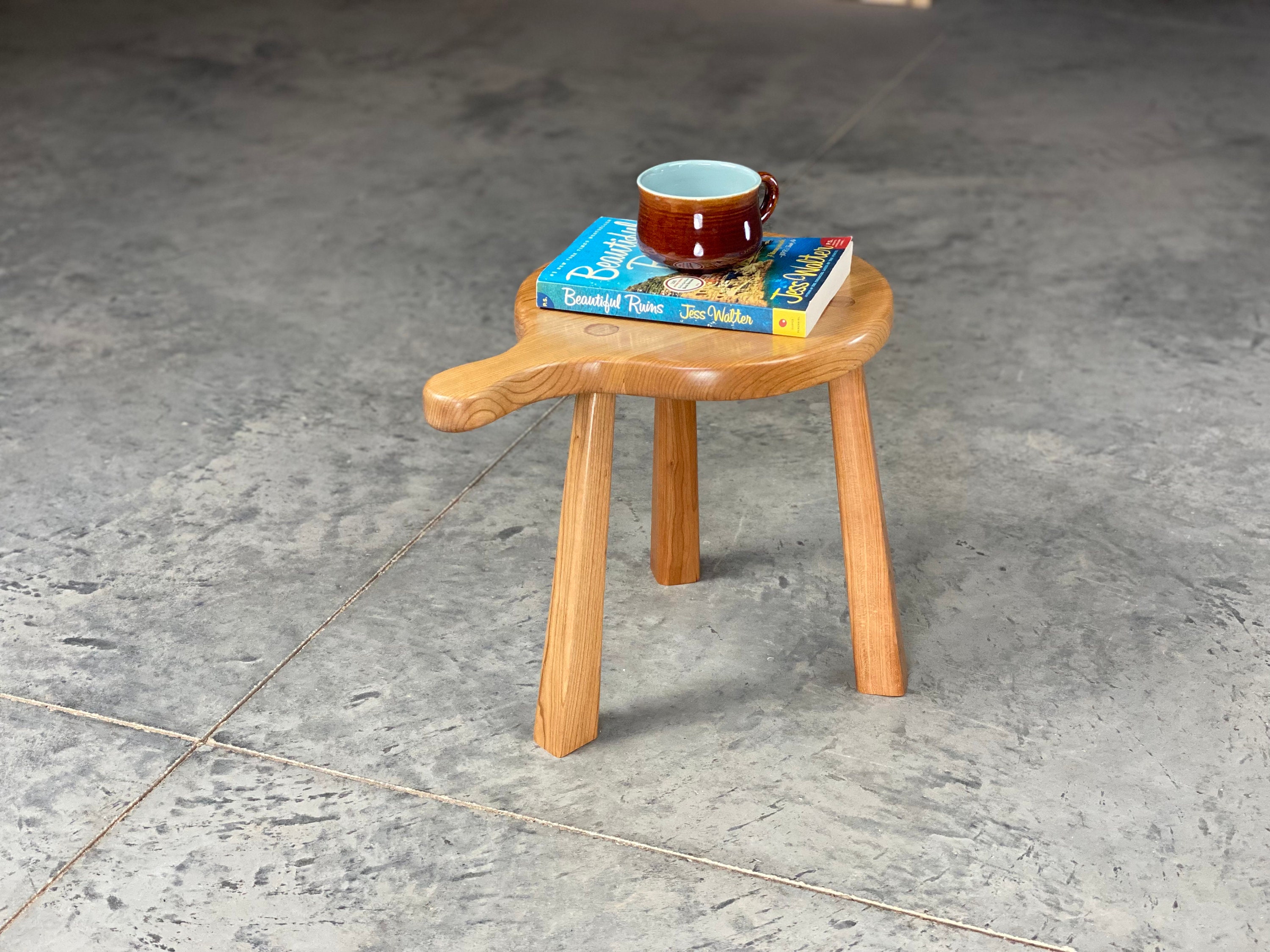 Milk Stool Cherry Wood Foot Stool Plant Stanf - Etsy