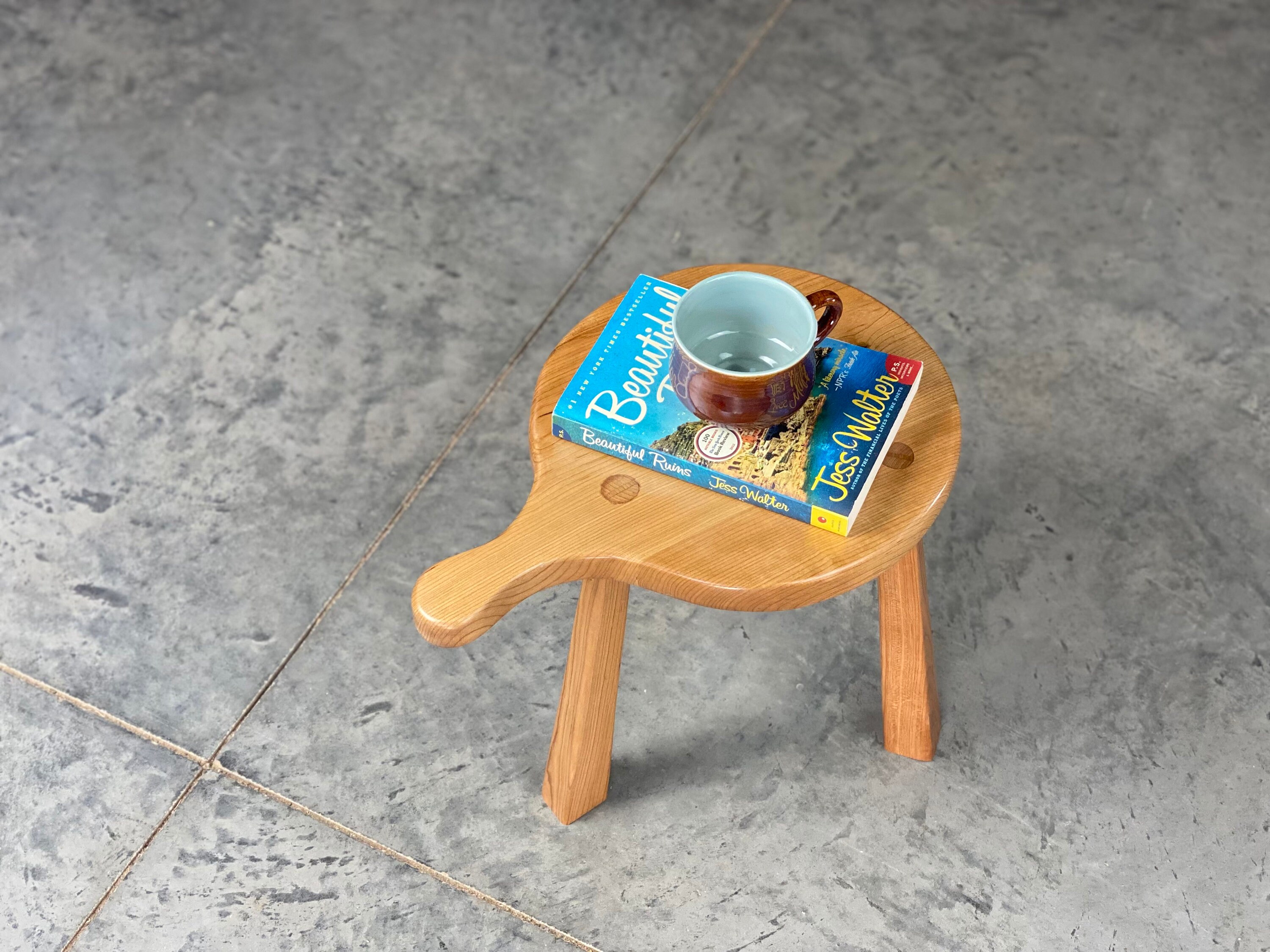 Milk Stool Cherry Wood Foot Stool Plant Stanf - Etsy