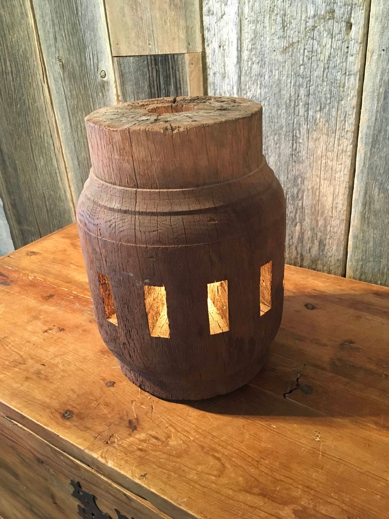 Vintage Lamp | Wood Wheel Hub | Custom Made Lamp | 1800s Rare Pristine ...