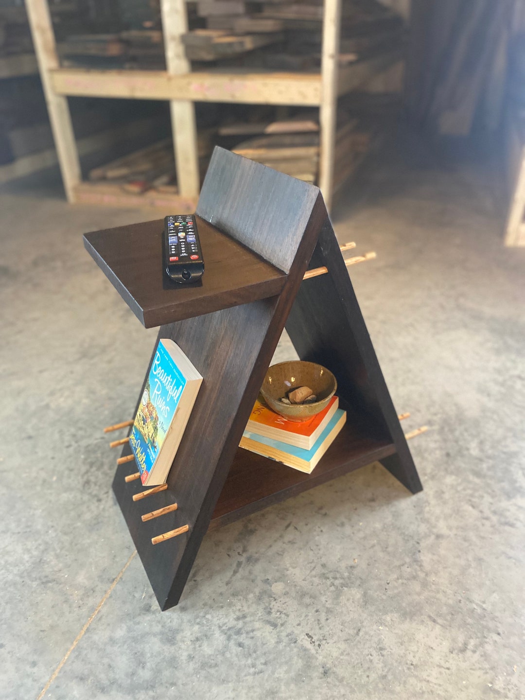 End Table | Burnt Teak Wood | Sho Sugi Ban | Unique | Sofa Table ...