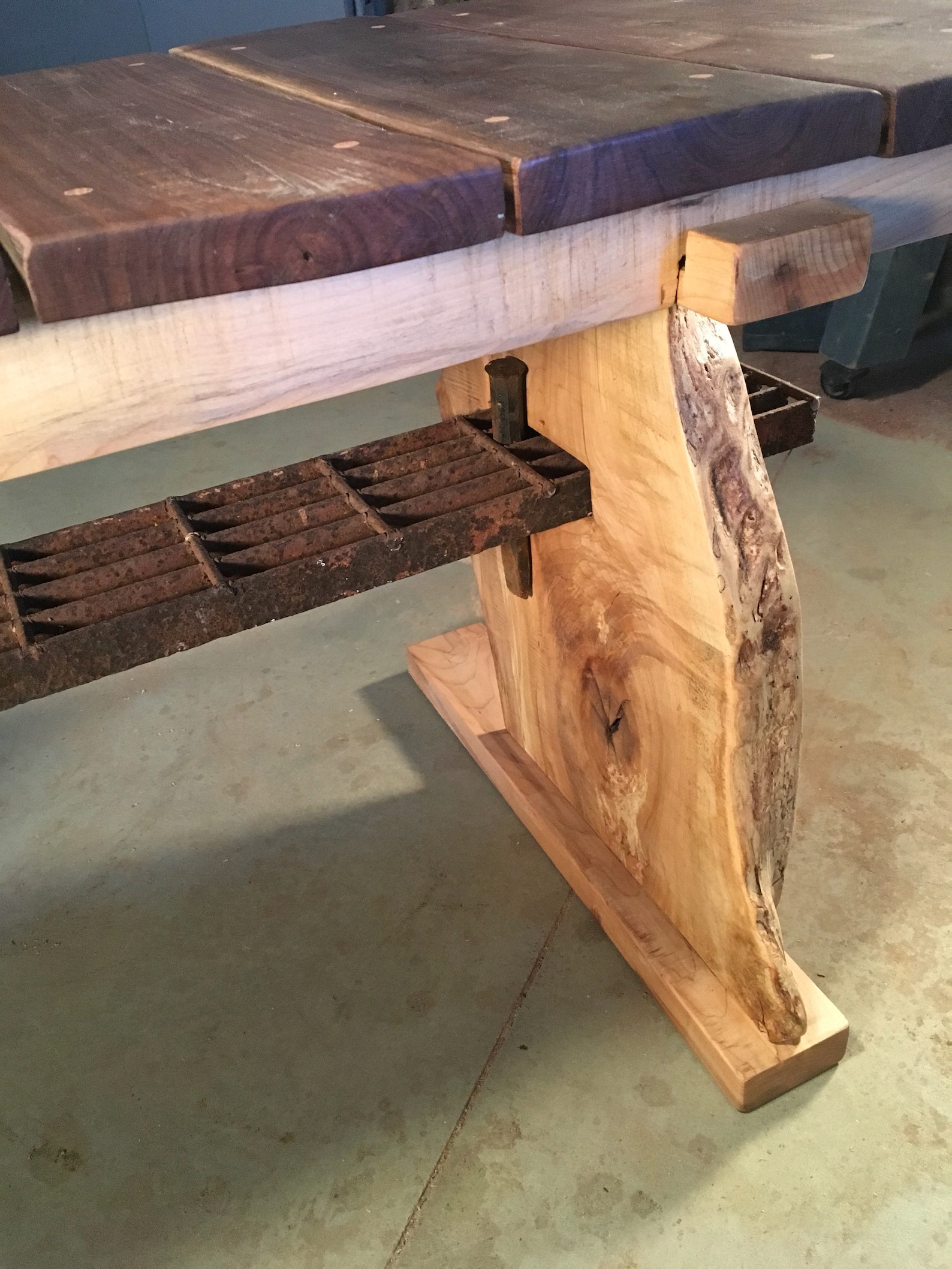 Live Edge Maple and Walnut Bench: Unique Handmade Sewt With Reclaimed ...